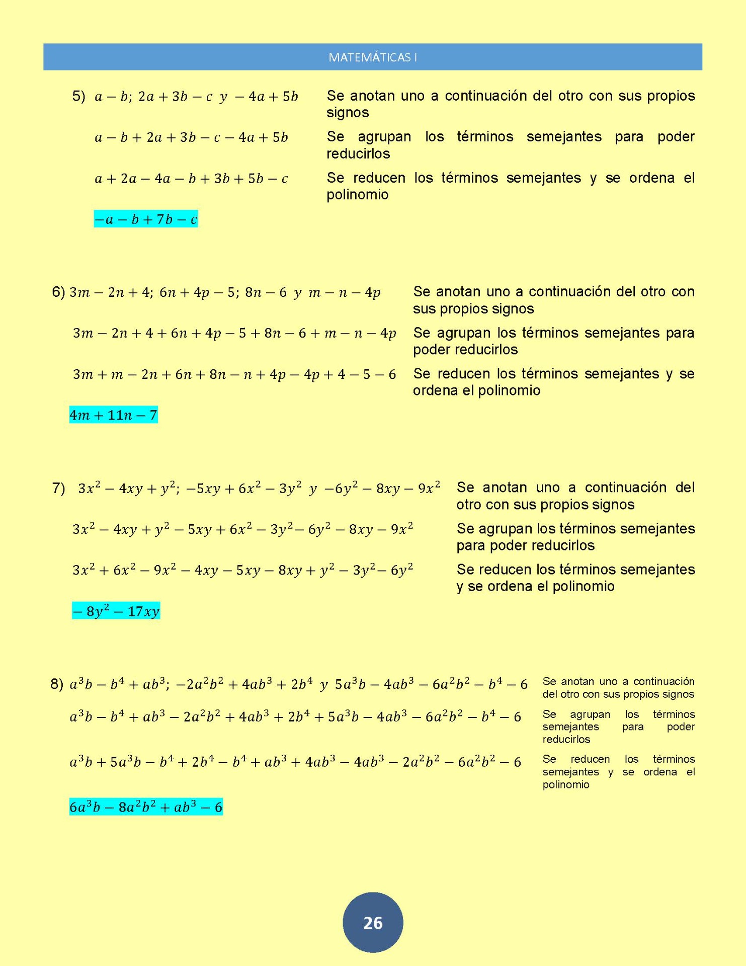 Suma algeb. :: Matemáticas I BIS